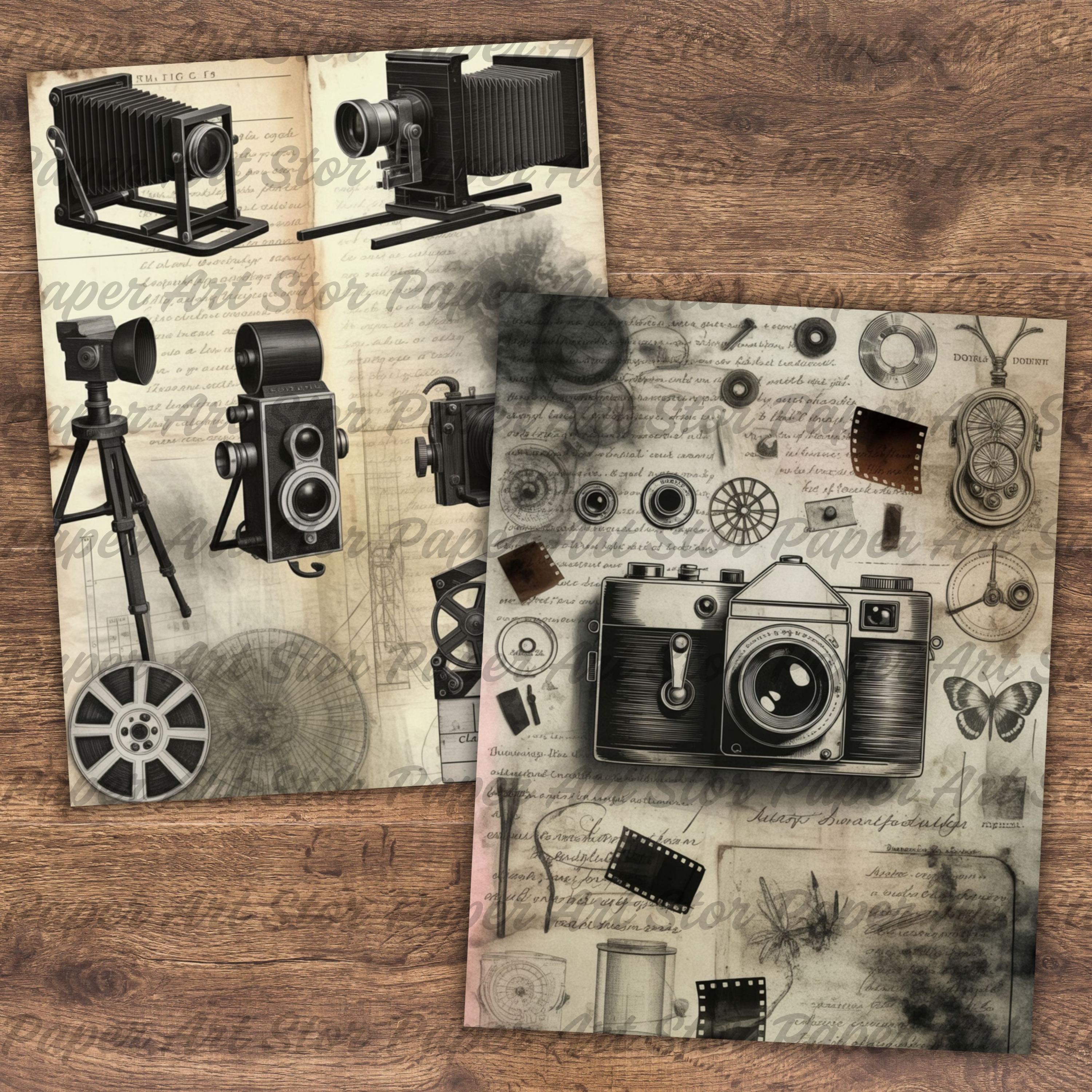 Vintage Camera Junk Journal Kit – Photo Studio Digital Paper, Film ...