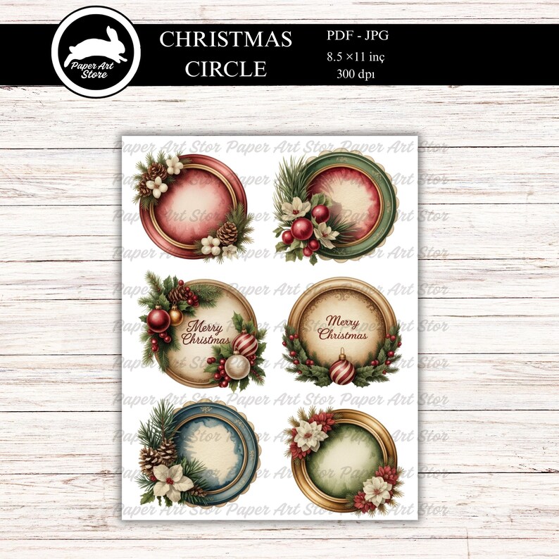 Christmas Cluster Digital Junk Journal | Vintage Victorian Holiday ...