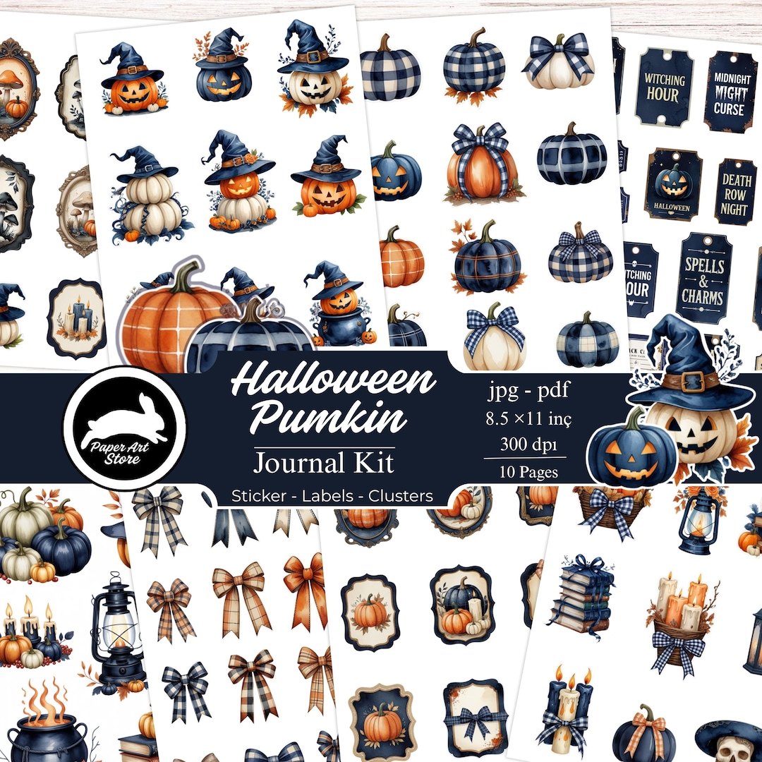 Halloween Pumpkin Junk Journal- Pumpkin Ephemera,fall Junk Journal ...