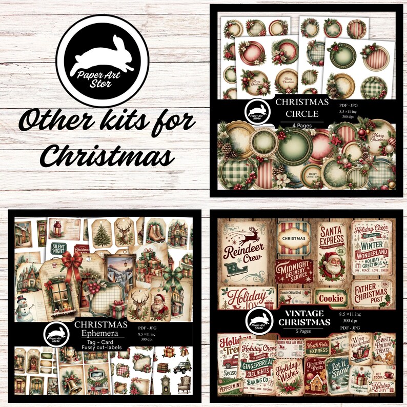 Blue Christmas Cluster Digital Junk Journal |winter Junk Journal ...