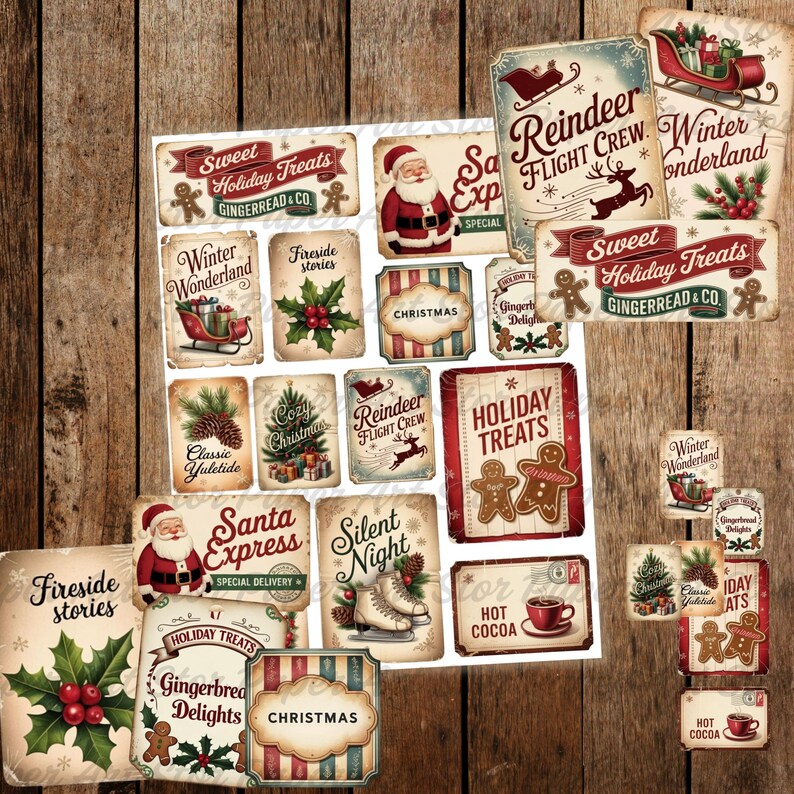 Vintage Christmas Card, Christmas Junk Journal Ephemera | Vintage ...