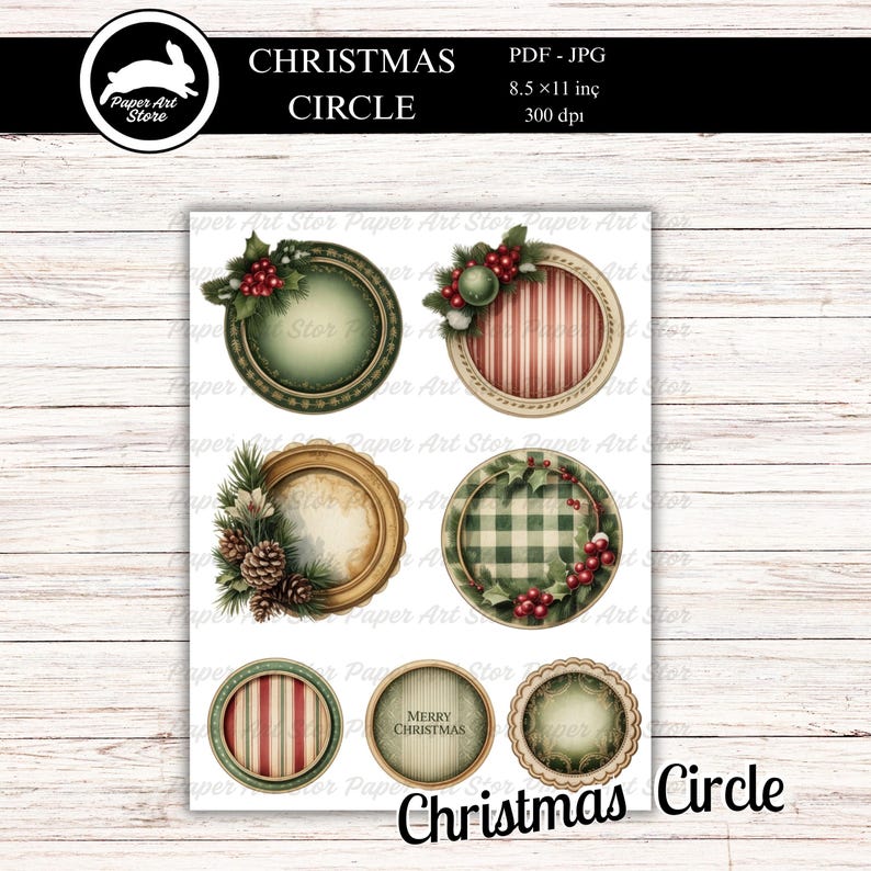 Christmas Cluster Digital Junk Journal | Vintage Victorian Holiday ...