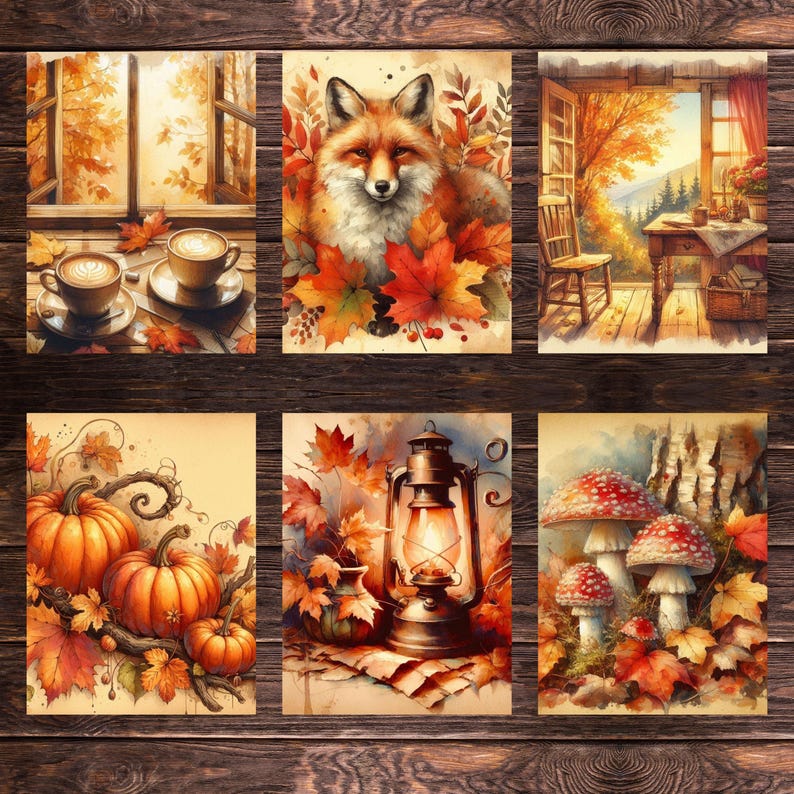 Autumn Junk Journal Kit, Vintage Fall Ephemera, Pumpkins Paper, Vintage ...