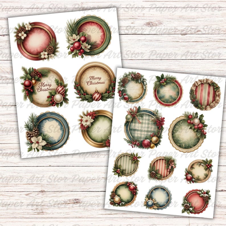 Christmas Cluster Digital Junk Journal | Vintage Victorian Holiday ...