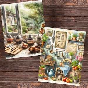 Antique Culinary Scrapbook Pages, Kitchen Ephemera for Food Lovers ...