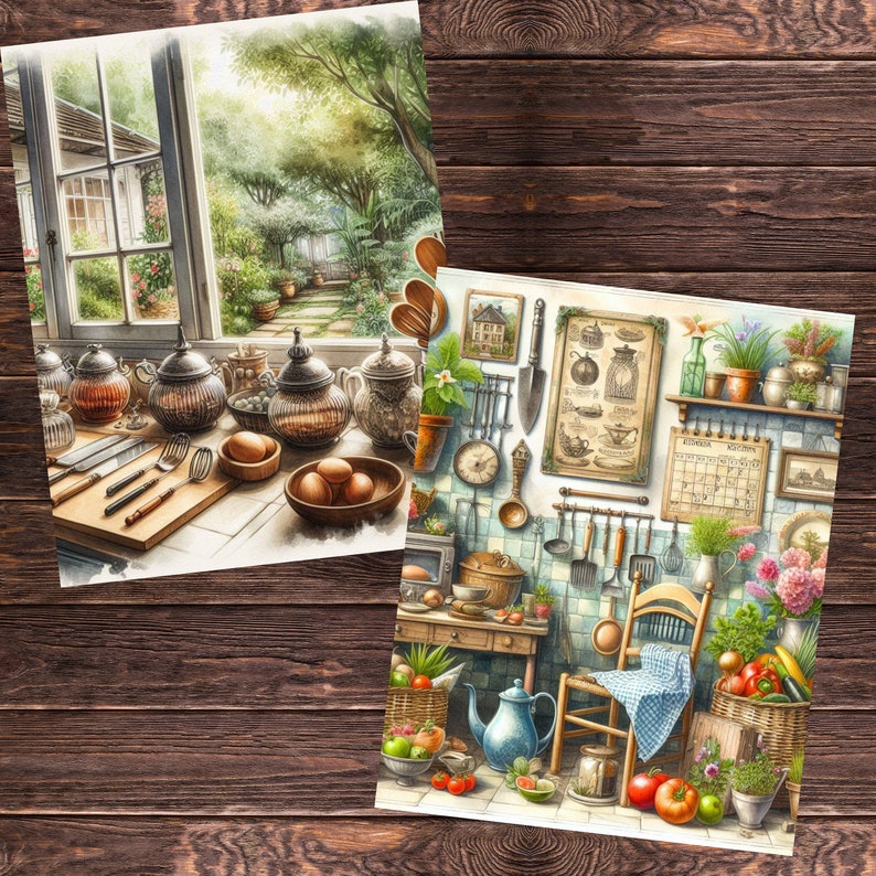 Antique Culinary Scrapbook Pages, Kitchen Ephemera for Food Lovers ...