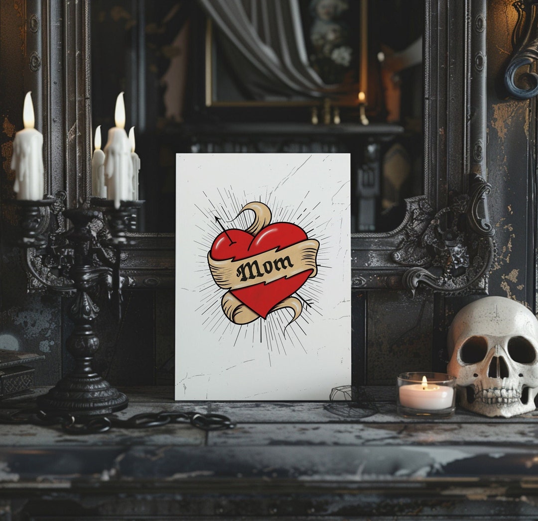 Gothic Goth for Mum Mothers Day Card Kids Alternative Tattoo Girl ...