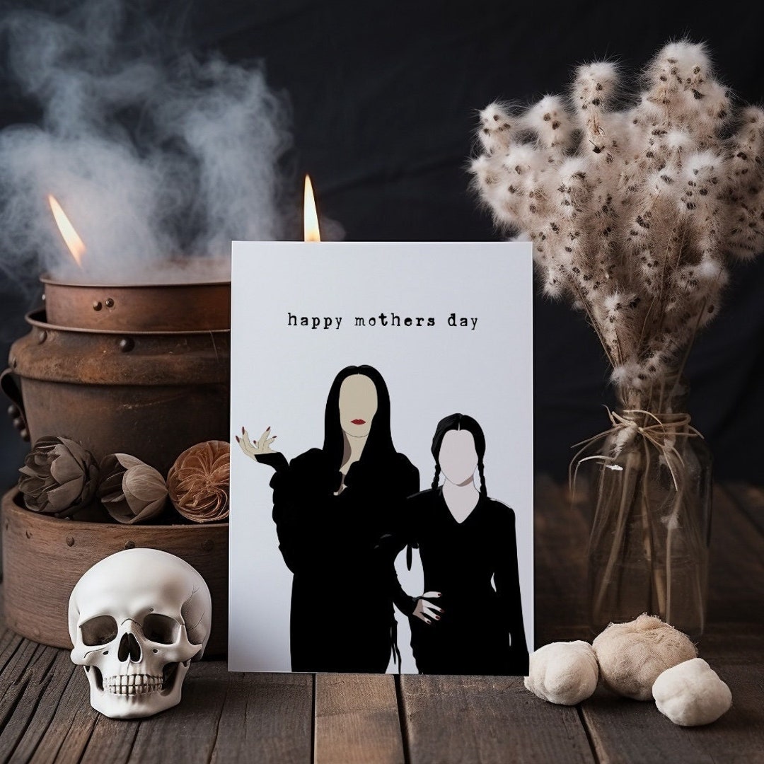 Mothers Day Card the Addams Family Wednesday Bats Goth Mothers Day Card ...