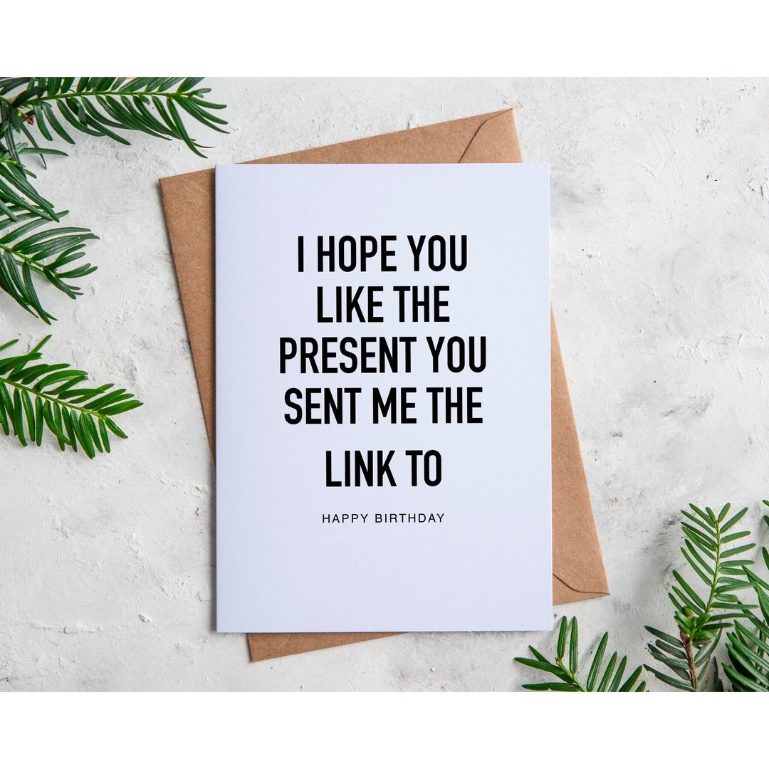 Rude Present Link Birthday Greeting Card Funny - Etsy
