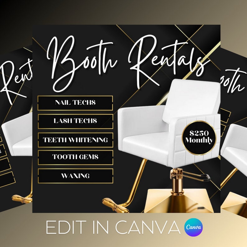 Digital Instagram Format Salon Booth Rental Flyer, Nail Tech ...