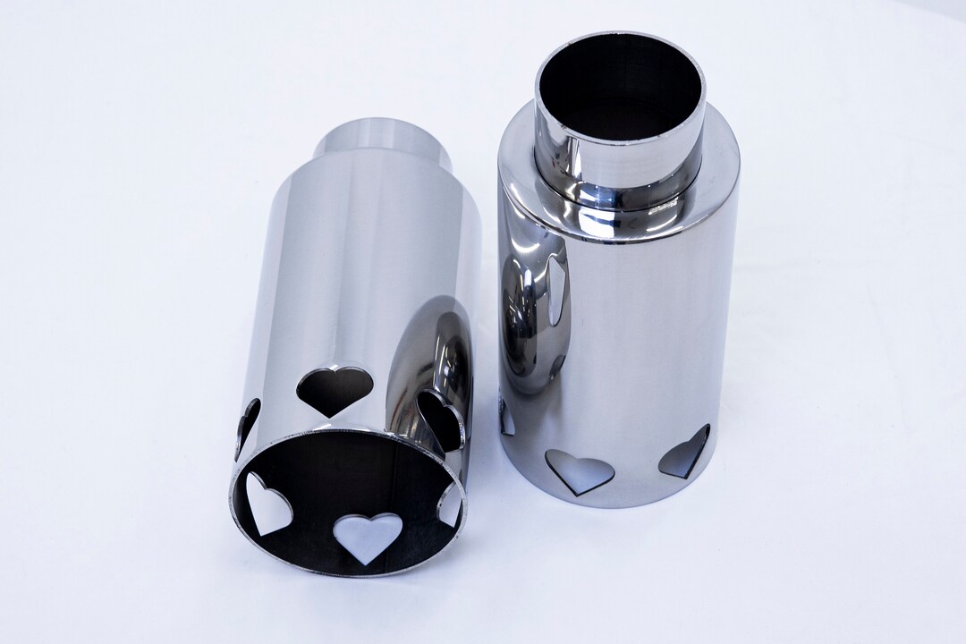 Heart Pattern Exhaust Tip 90 Mm Stainless Steel Chrome - Etsy