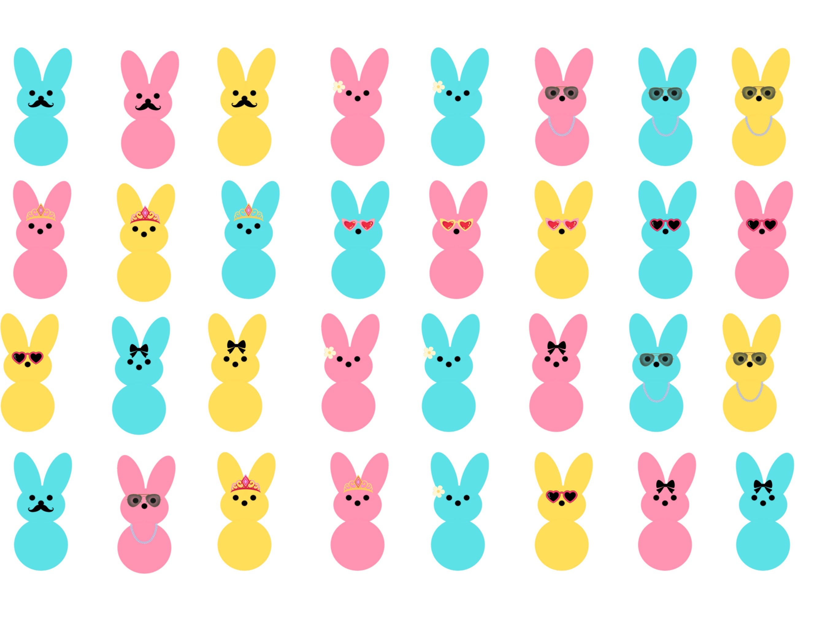 Peep SVG, Easter SVG Bundle, Easter Bunny Clipart Easter Peeps Svg ...