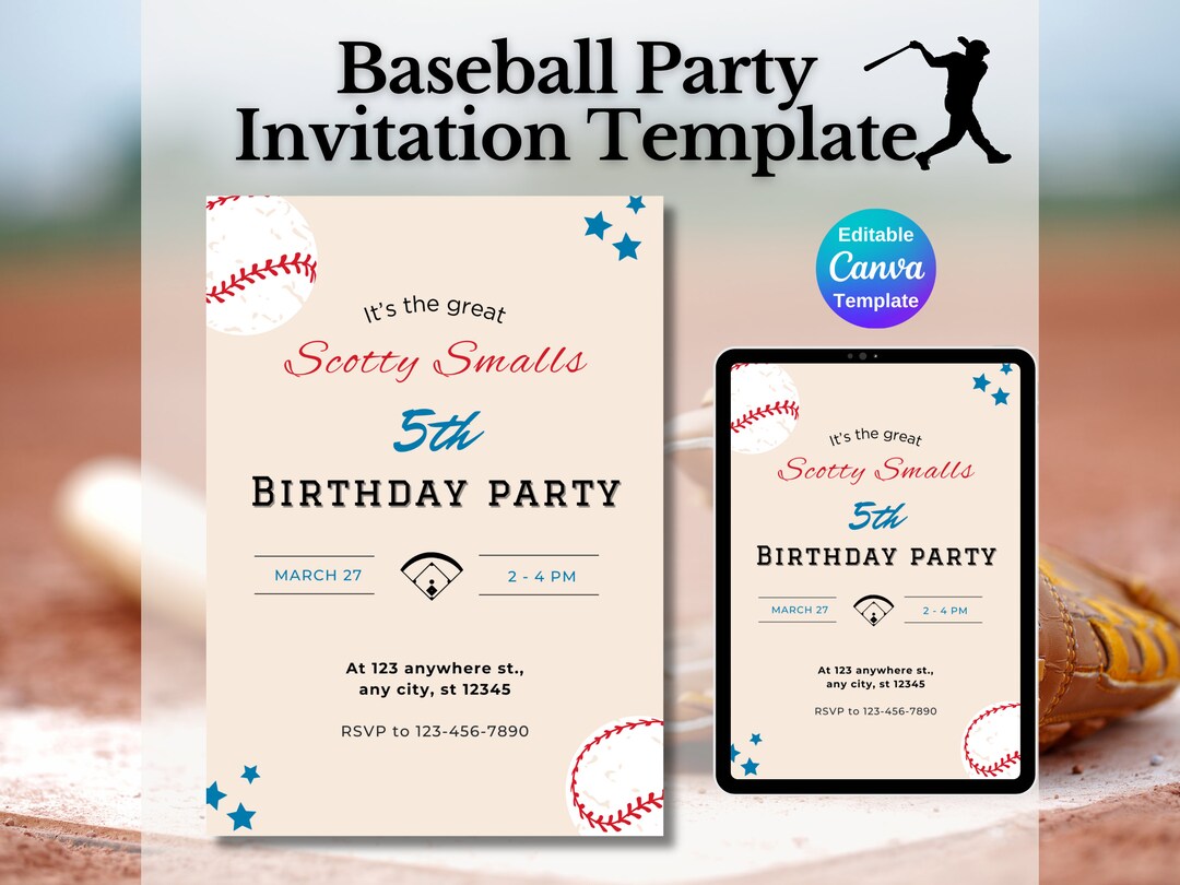 Baseball Invitation Template, Baseball Invite, Sports Invitation ...
