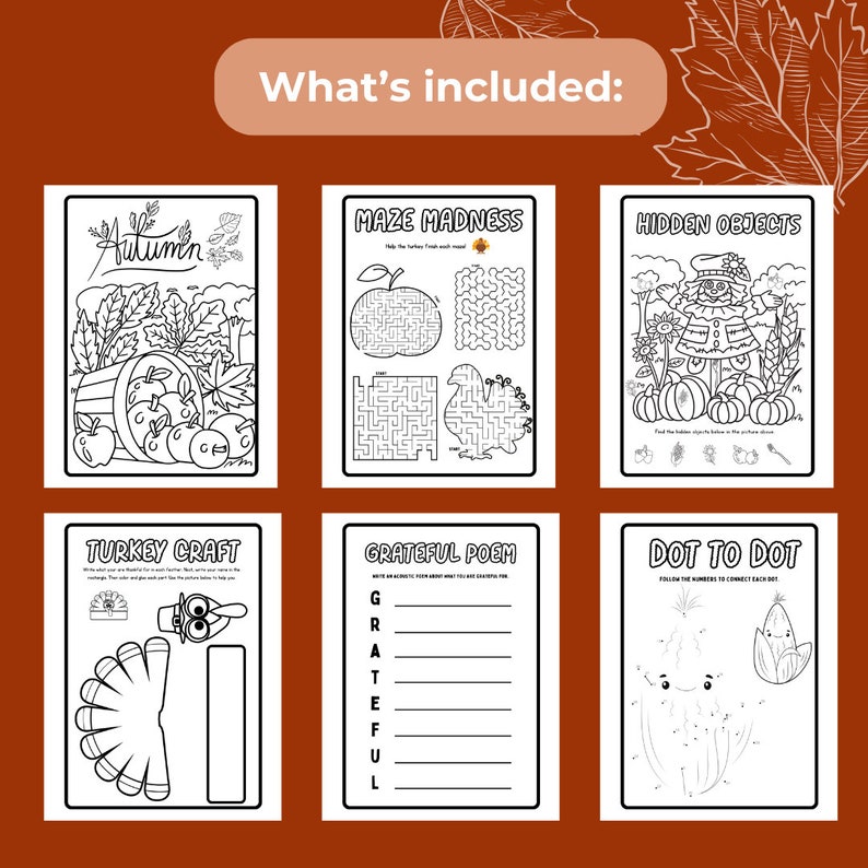 Fall Coloring Pages, Thanksgiving Craft, Printable Coloring Pages, Kid ...
