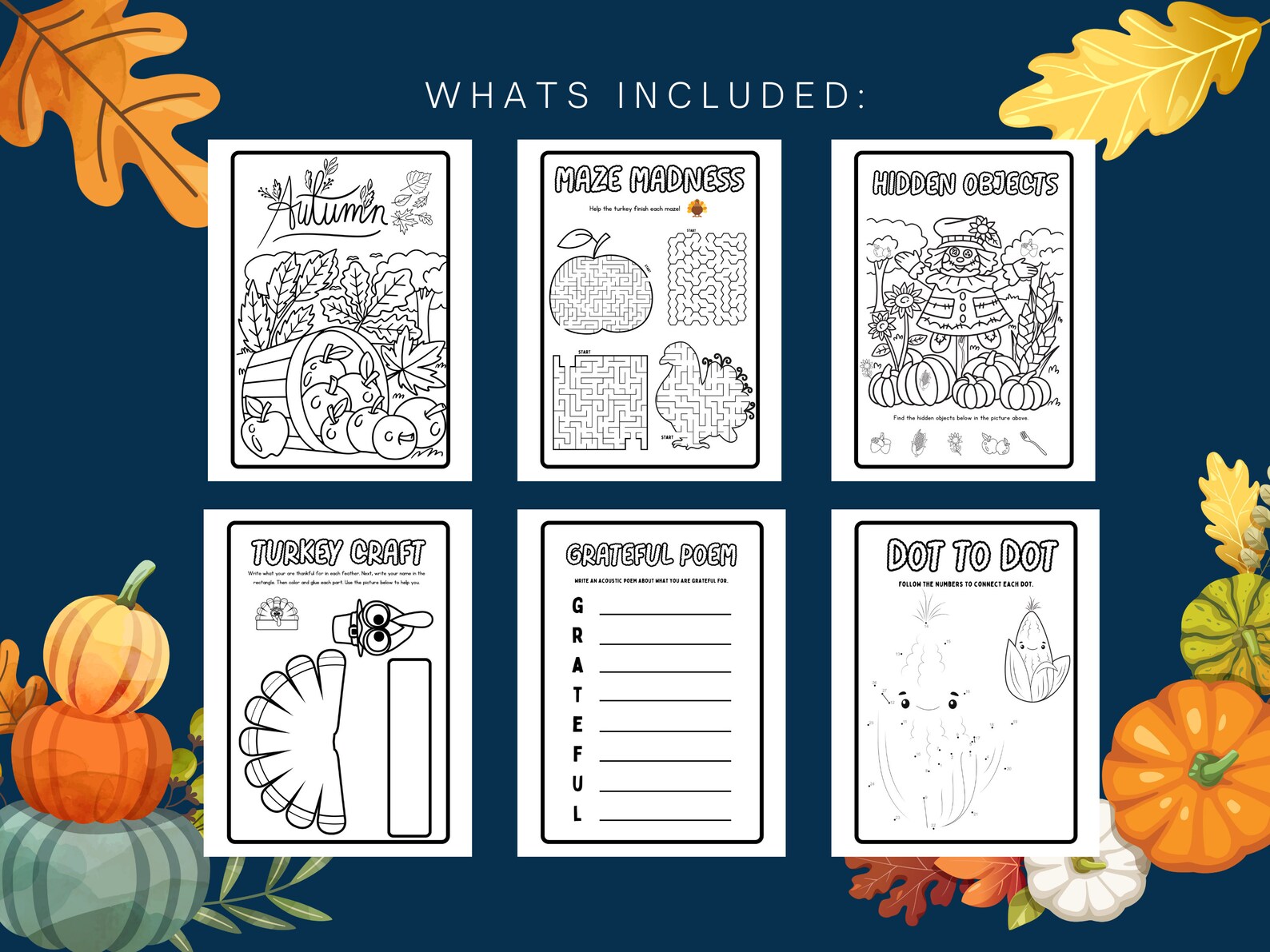 Thanksgiving Coloring Sheets, 5 Minute Crafts, Fall Coloring Pages ...