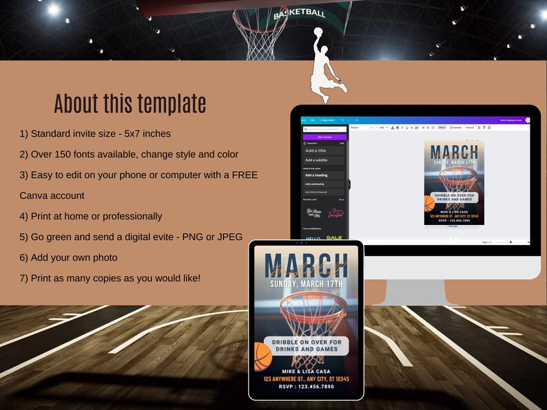 Basketball Party Flyer Basketball Flyer Basketball Birthday Basketball ...