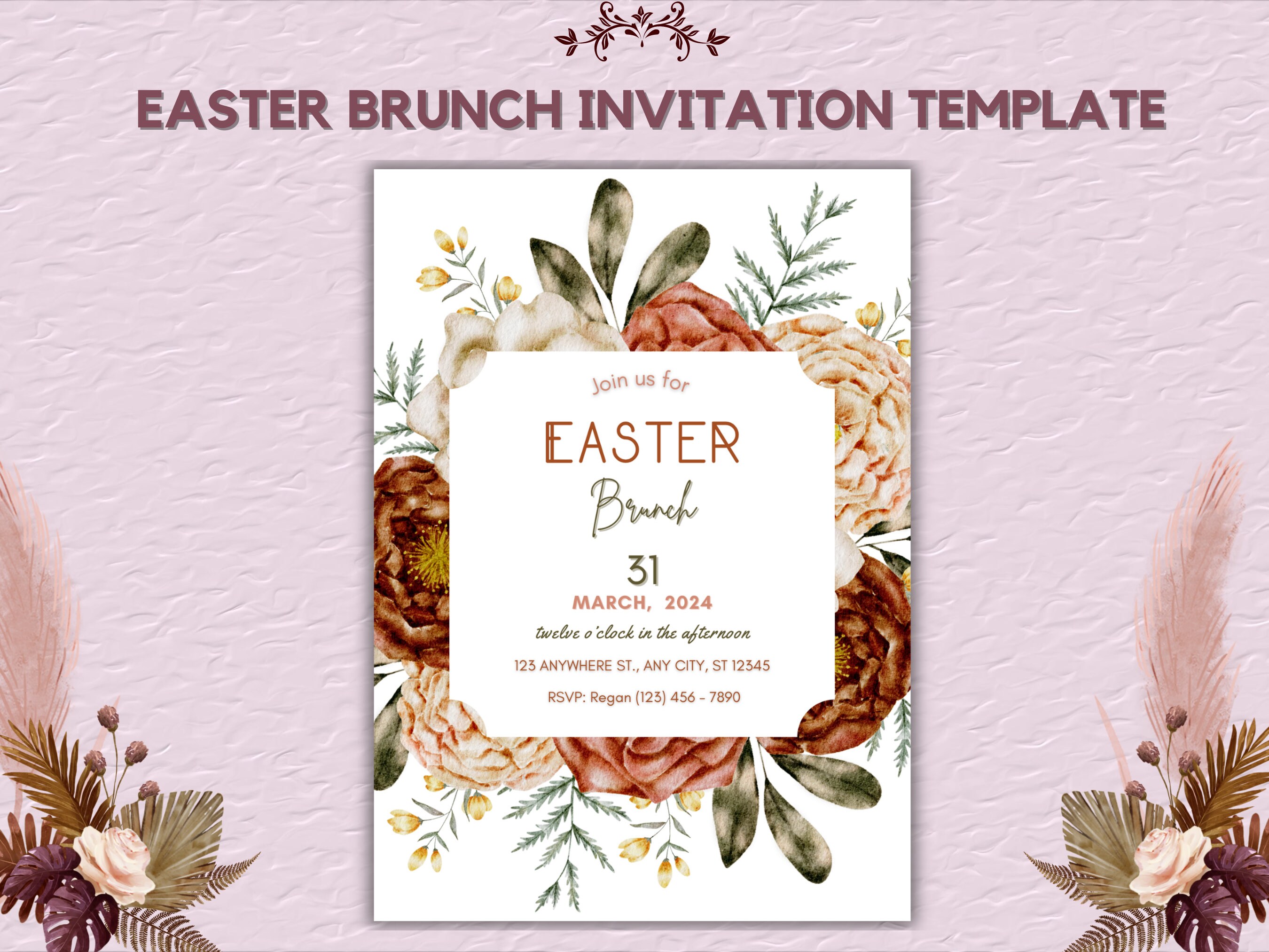 Easter Brunch Invitation | Easter Brunch Flyer | Easter Brunch Invite ...