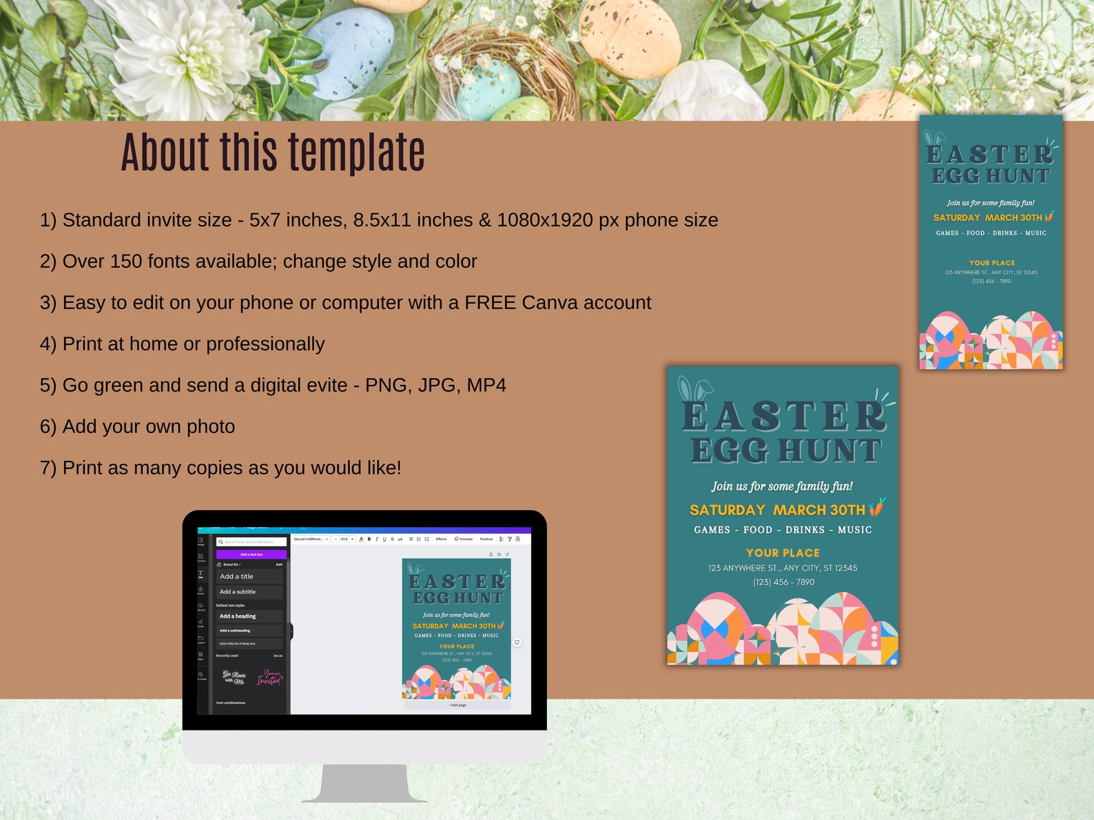 Easter Egg Hunt Flyer | Easter Egg Hunt Bundle | Egg Hunt Flyer ...