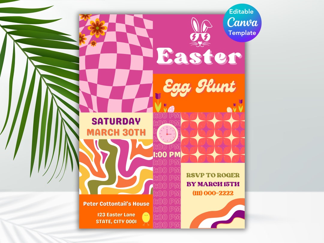 Editable Easter Invitation, Easter Egg Hunt Invitation, Easter Flyer ...