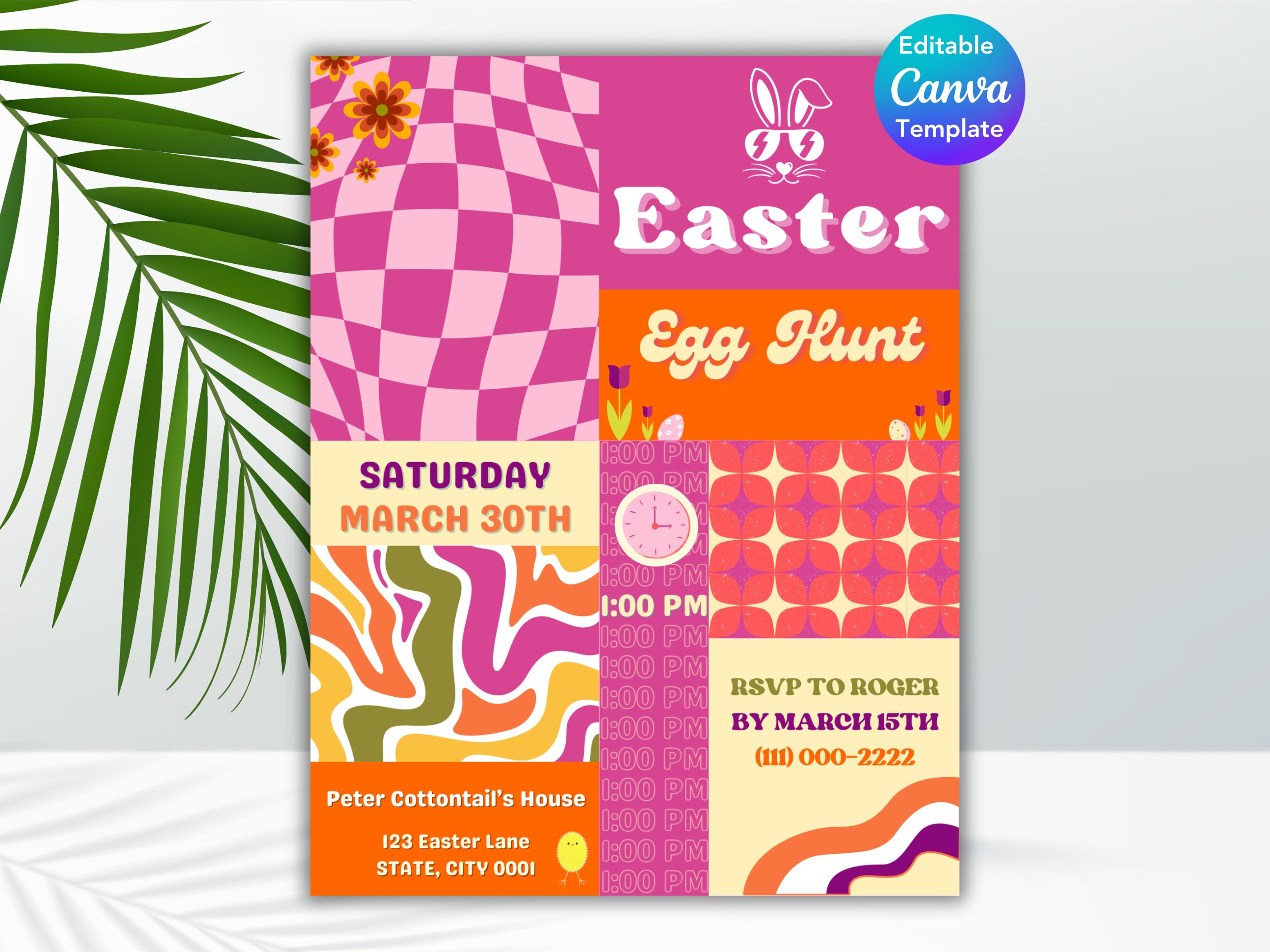 Editable Easter Invitation, Easter Egg Hunt Invitation, Easter Flyer ...