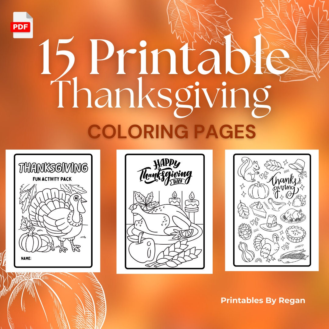 Fall Coloring Pages, Thanksgiving Craft, Printable Coloring Pages, Kid ...
