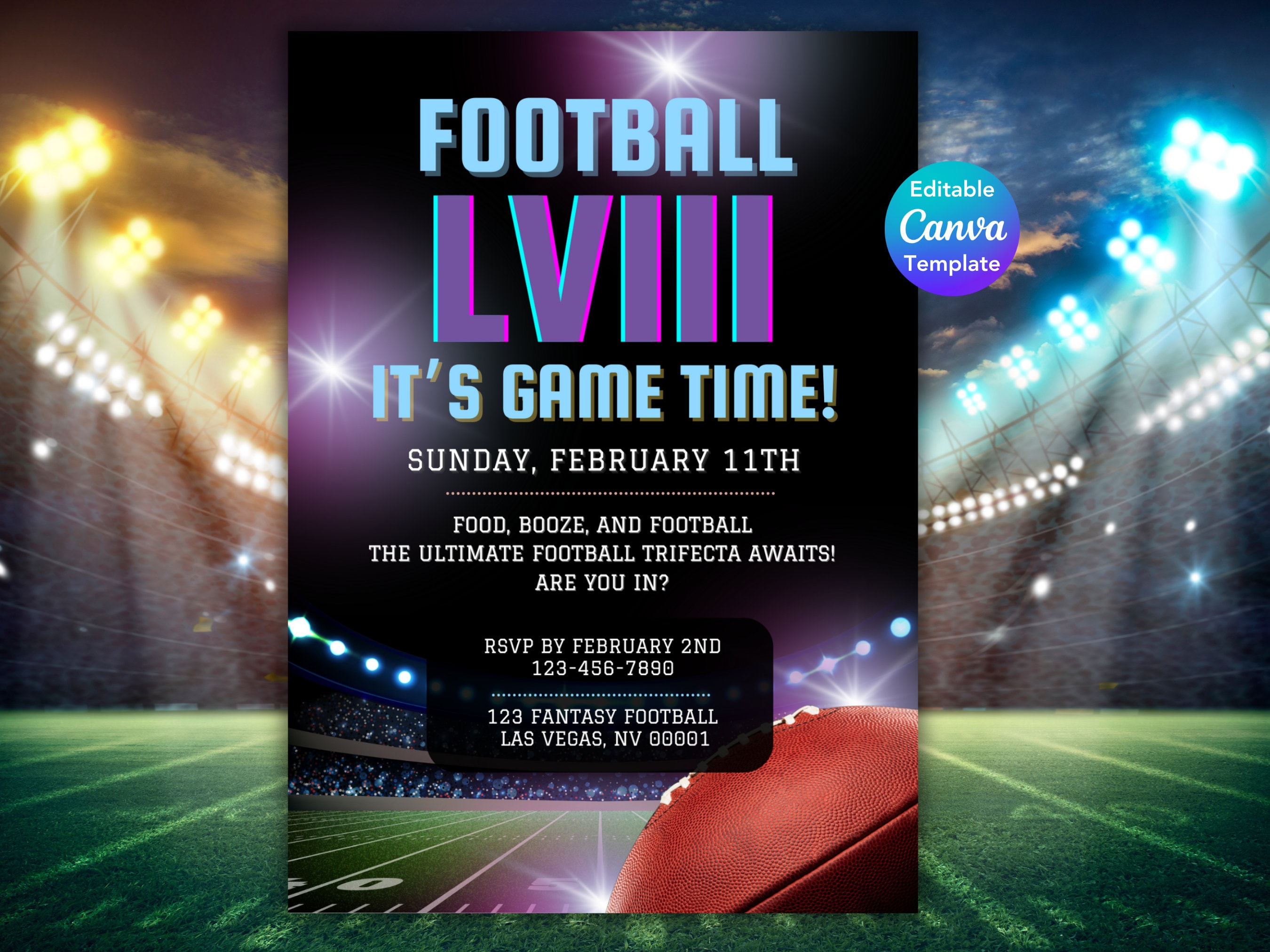 Football Invitation Football Party Football Invitation Template ...