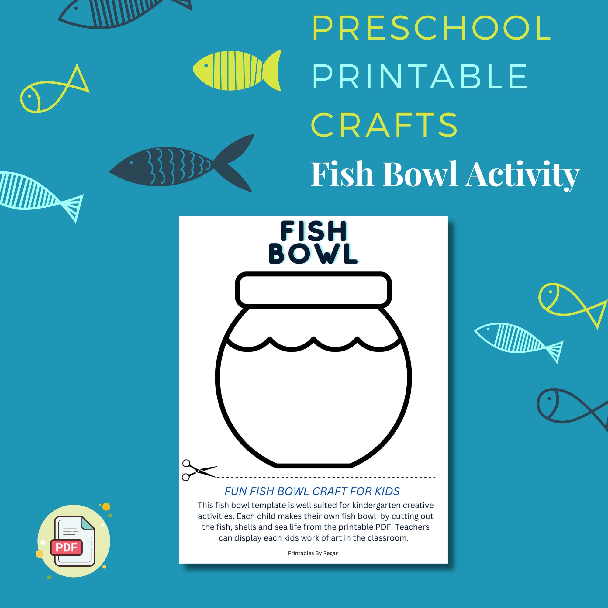 5 Minute Crafts, Coloring Pages, Preschool Kid Craft, Fish Bowl Craft ...