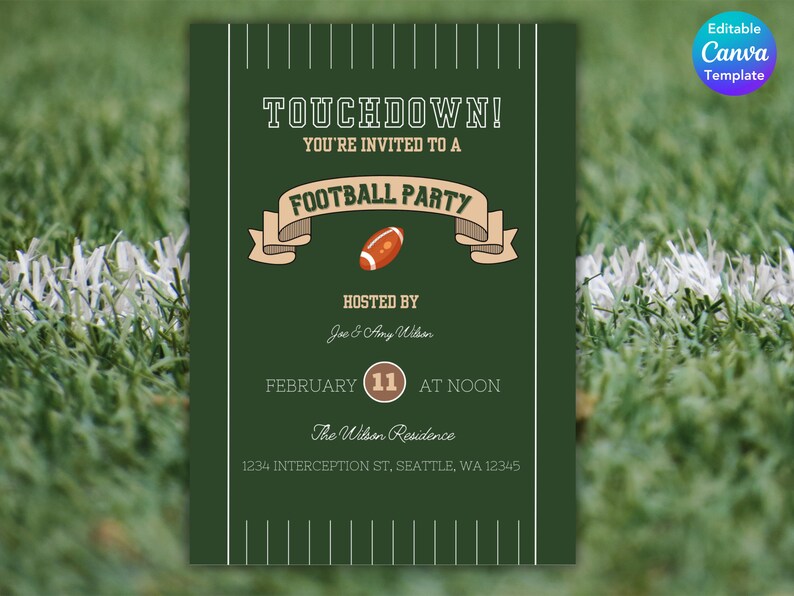 Football Invitation Template Football Party Game Day Flyer Football ...