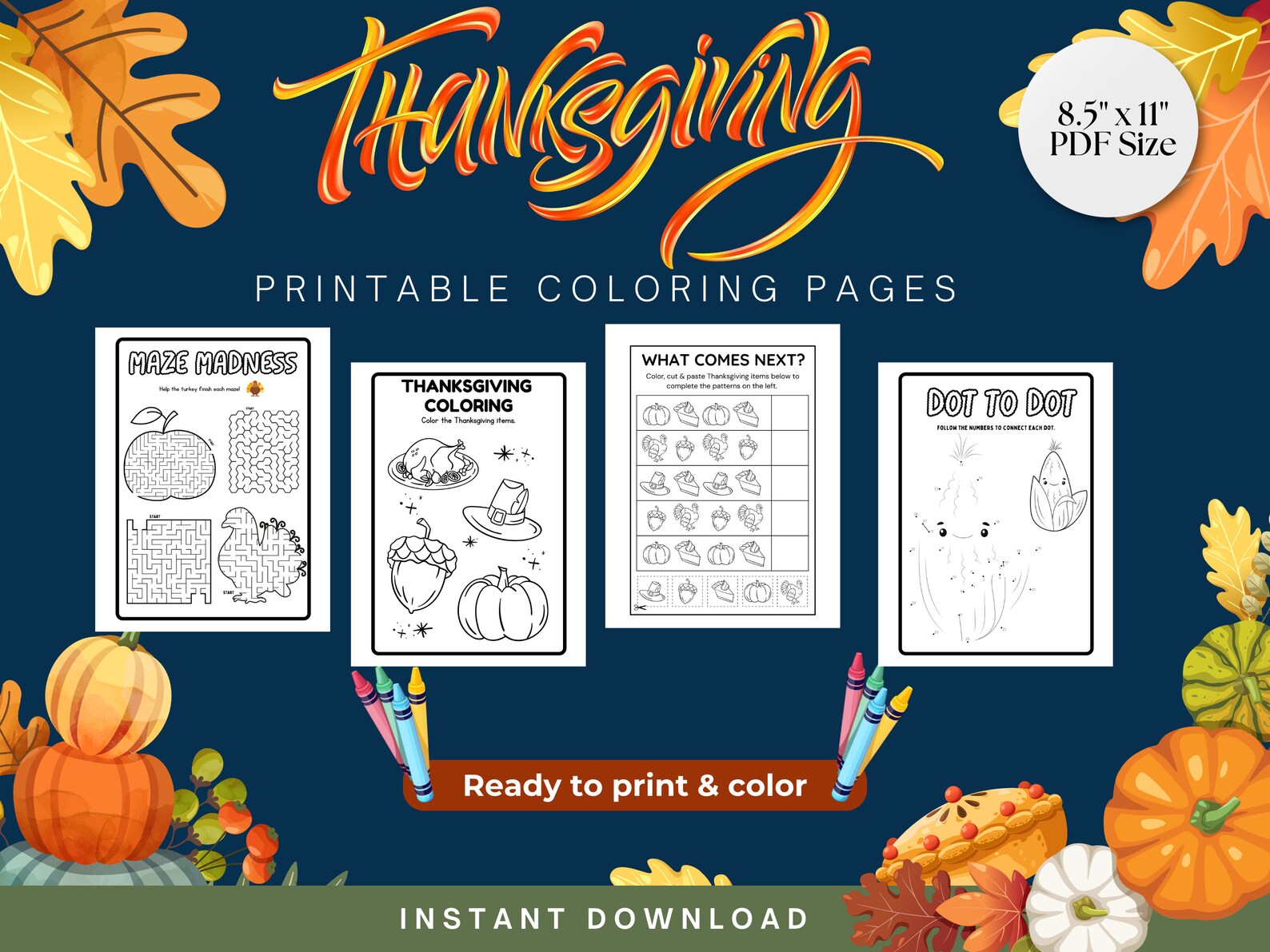 Thanksgiving Coloring Sheets, 5 Minute Crafts, Fall Coloring Pages ...