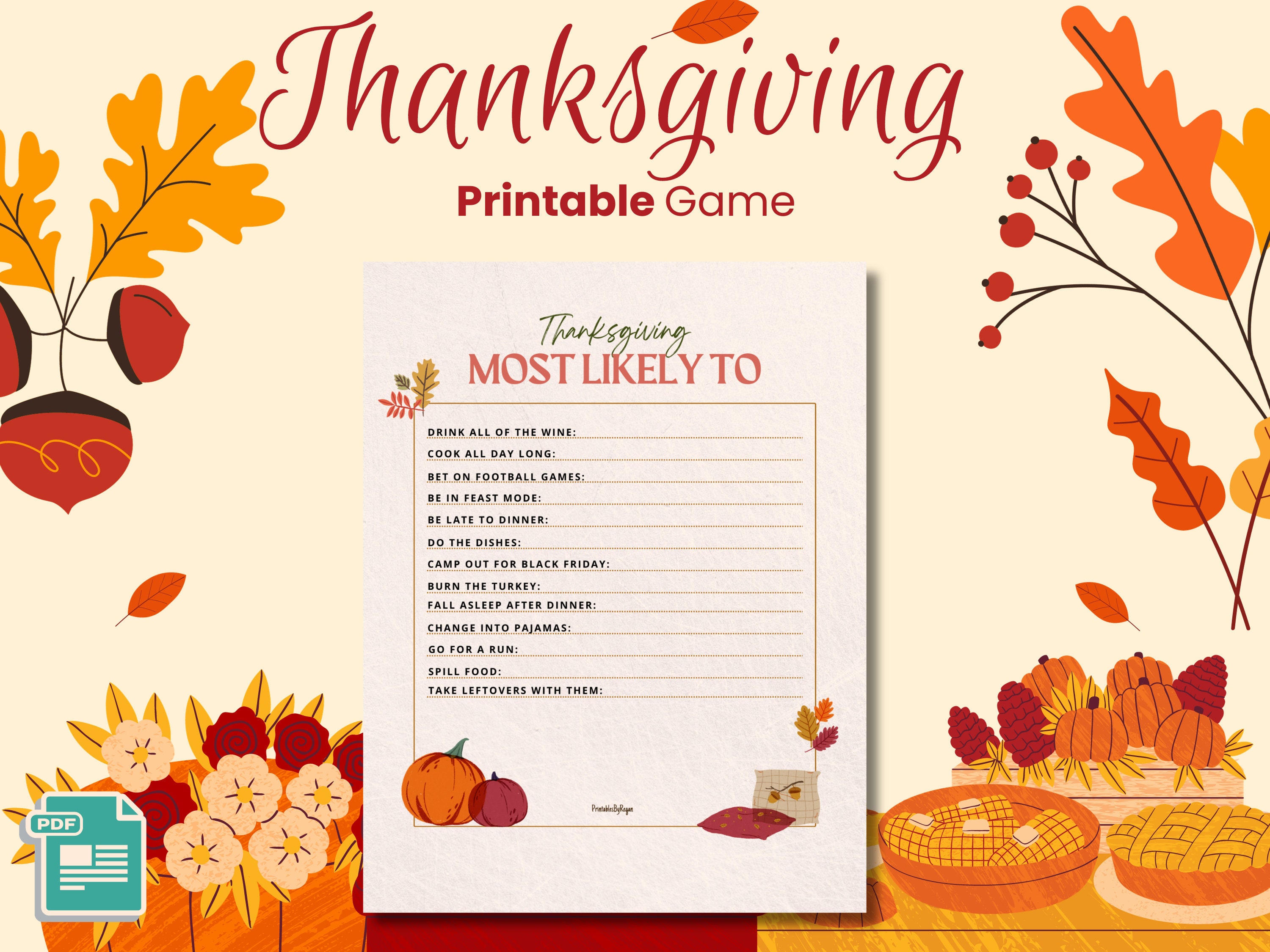 Thanksgiving Planner, Gratitude List, Thanksgiving Bundle, Holiday Meal ...