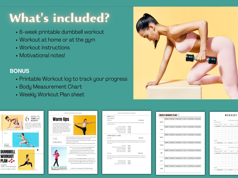 Workout Program | 6 Week Workout Program | Fitness Planner | Weight ...