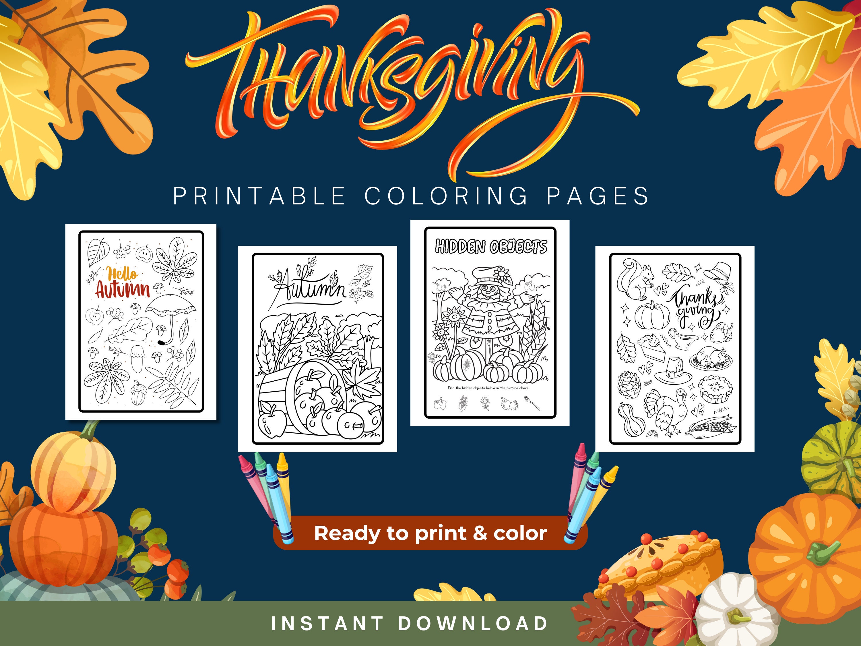 Thanksgiving Coloring Sheets, 5 Minute Crafts, Fall Coloring Pages ...