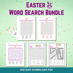 Printable Easter Word Search, Easter Puzzle, Easter Game Bundle, Easter Activity, Word Search ...