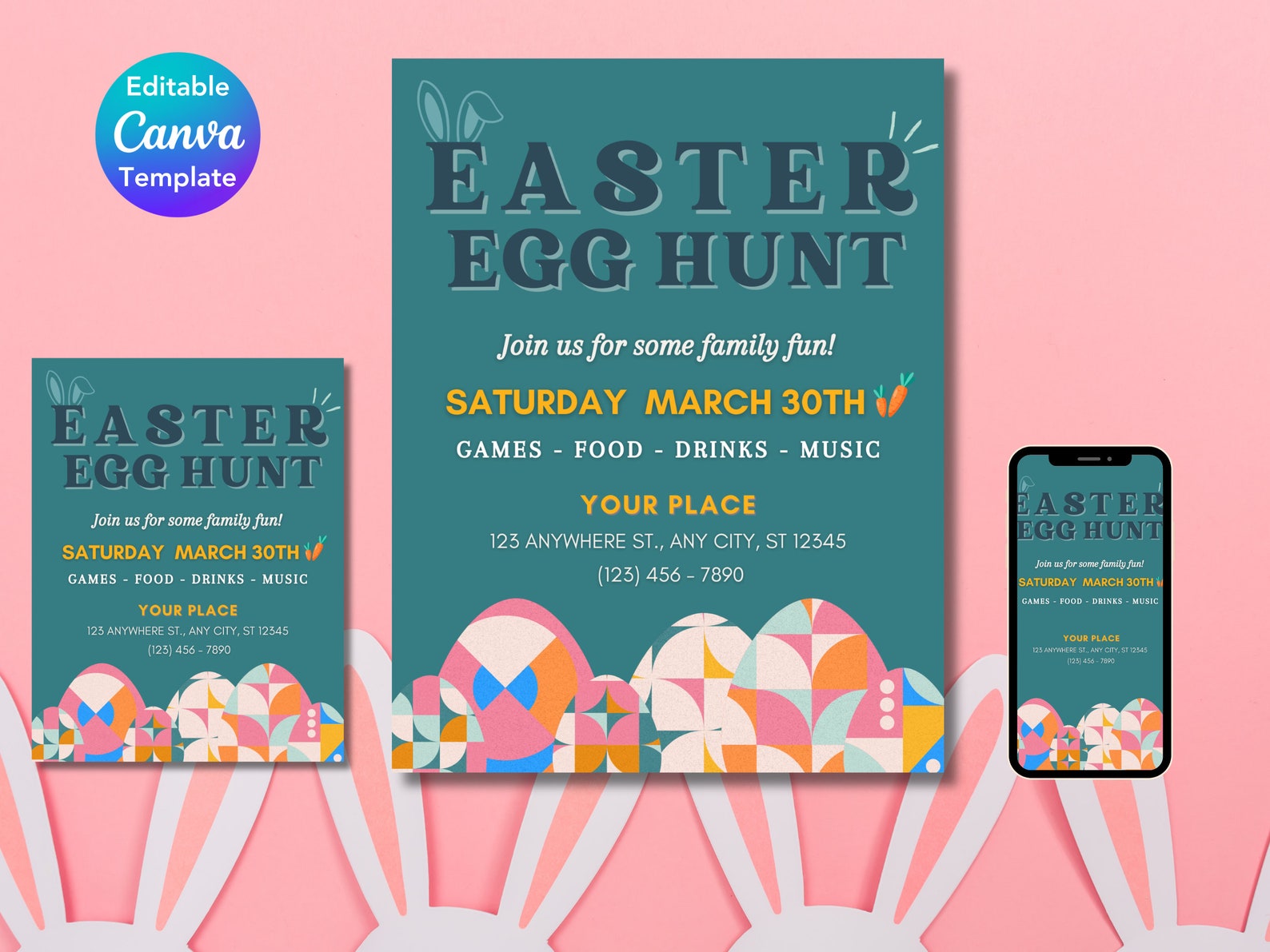 Easter Egg Hunt Flyer | Easter Egg Hunt Bundle | Egg Hunt Flyer ...