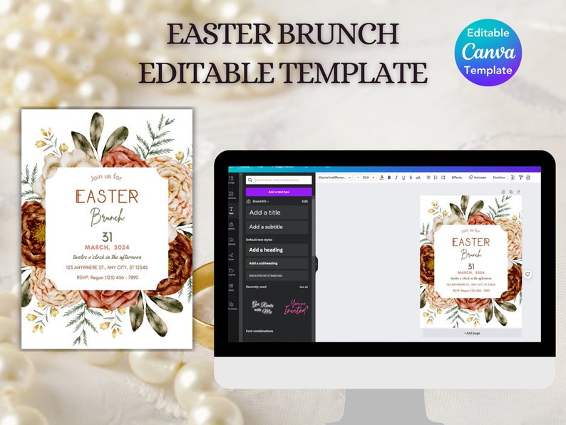 Easter Brunch Invitation | Easter Brunch Flyer | Easter Brunch Invite ...