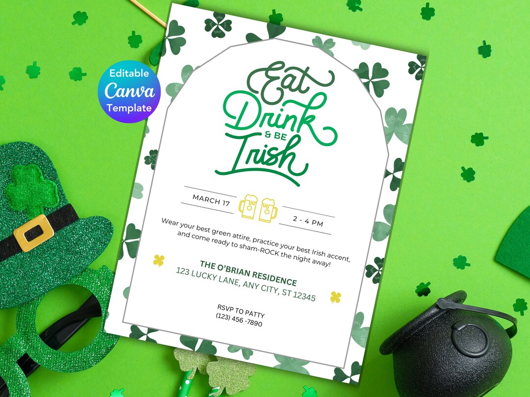 St Patricks Day Flyer | St Patricks Day Invitation | St Patricks Invite ...