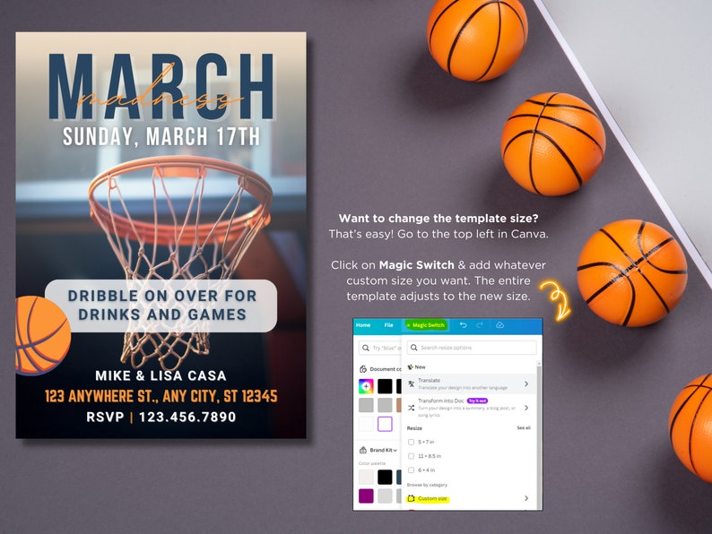 Basketball Party Flyer Basketball Flyer Basketball Birthday Basketball ...