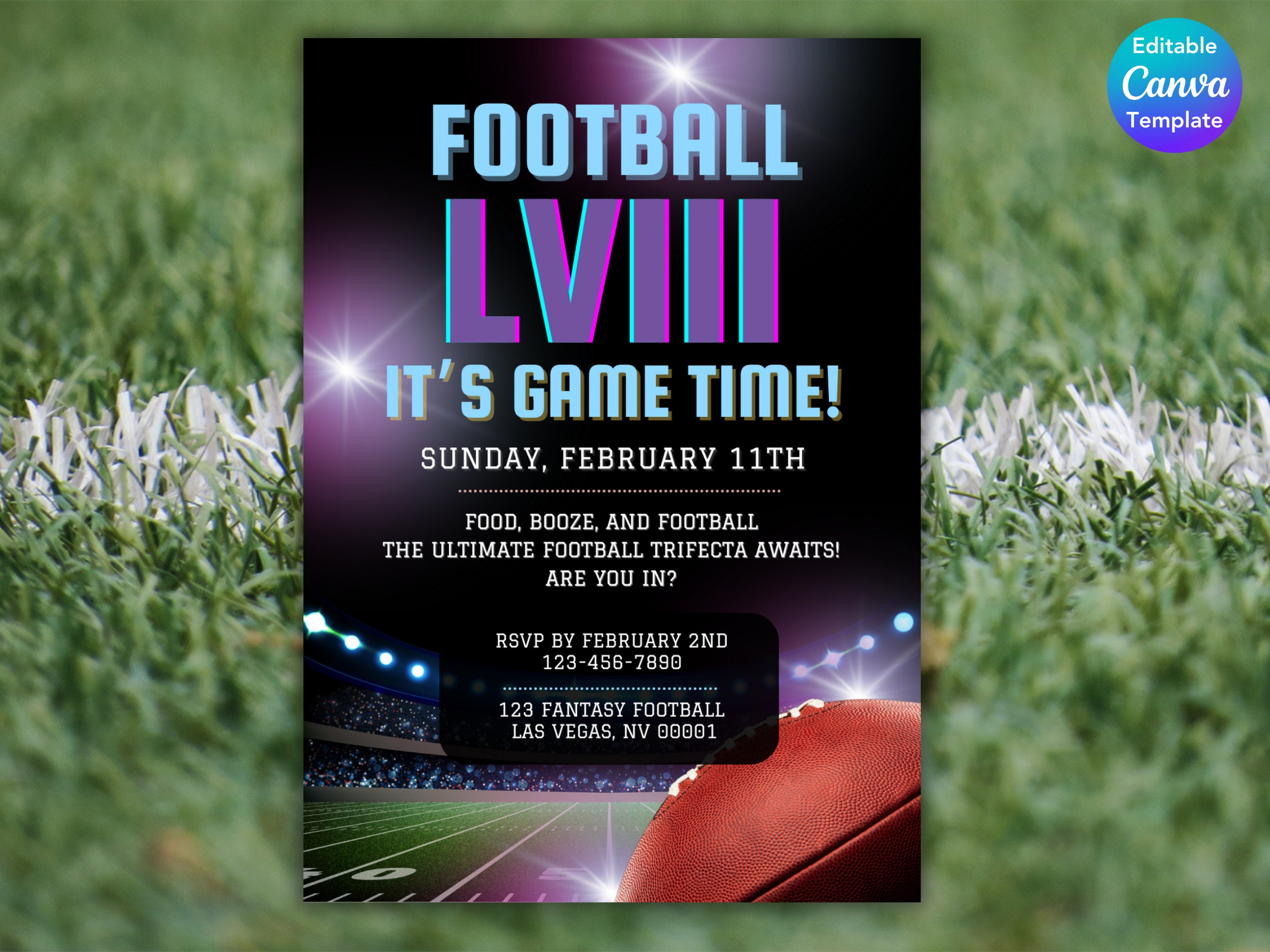 Football Invitation | Football Party | Football Invitation Template ...