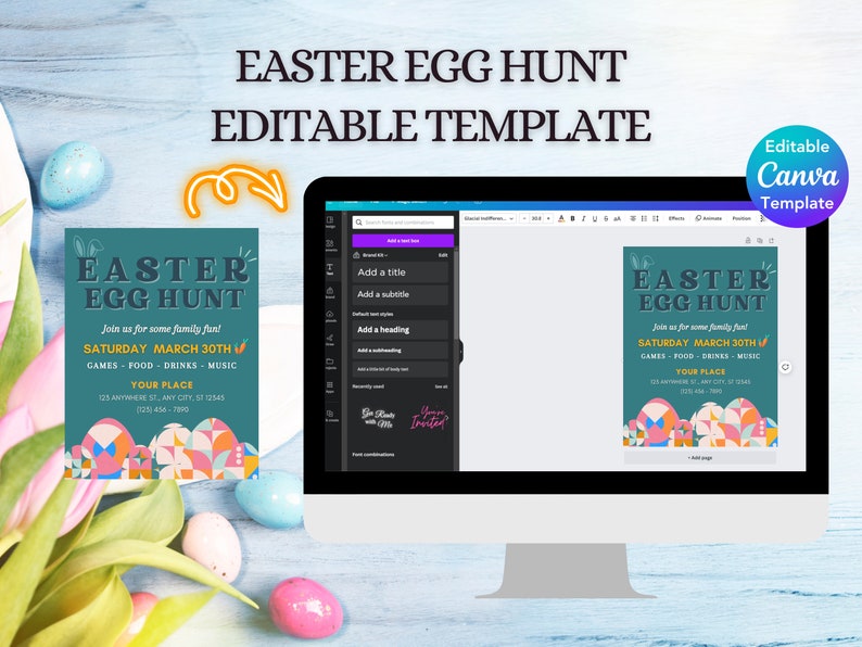 Easter Egg Hunt Flyer | Easter Egg Hunt Bundle | Egg Hunt Flyer ...