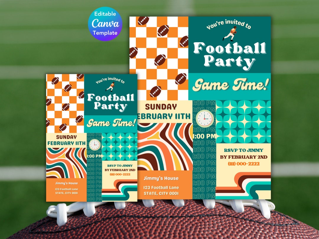Editable Football Invitation Template Football Flyer Football Party ...