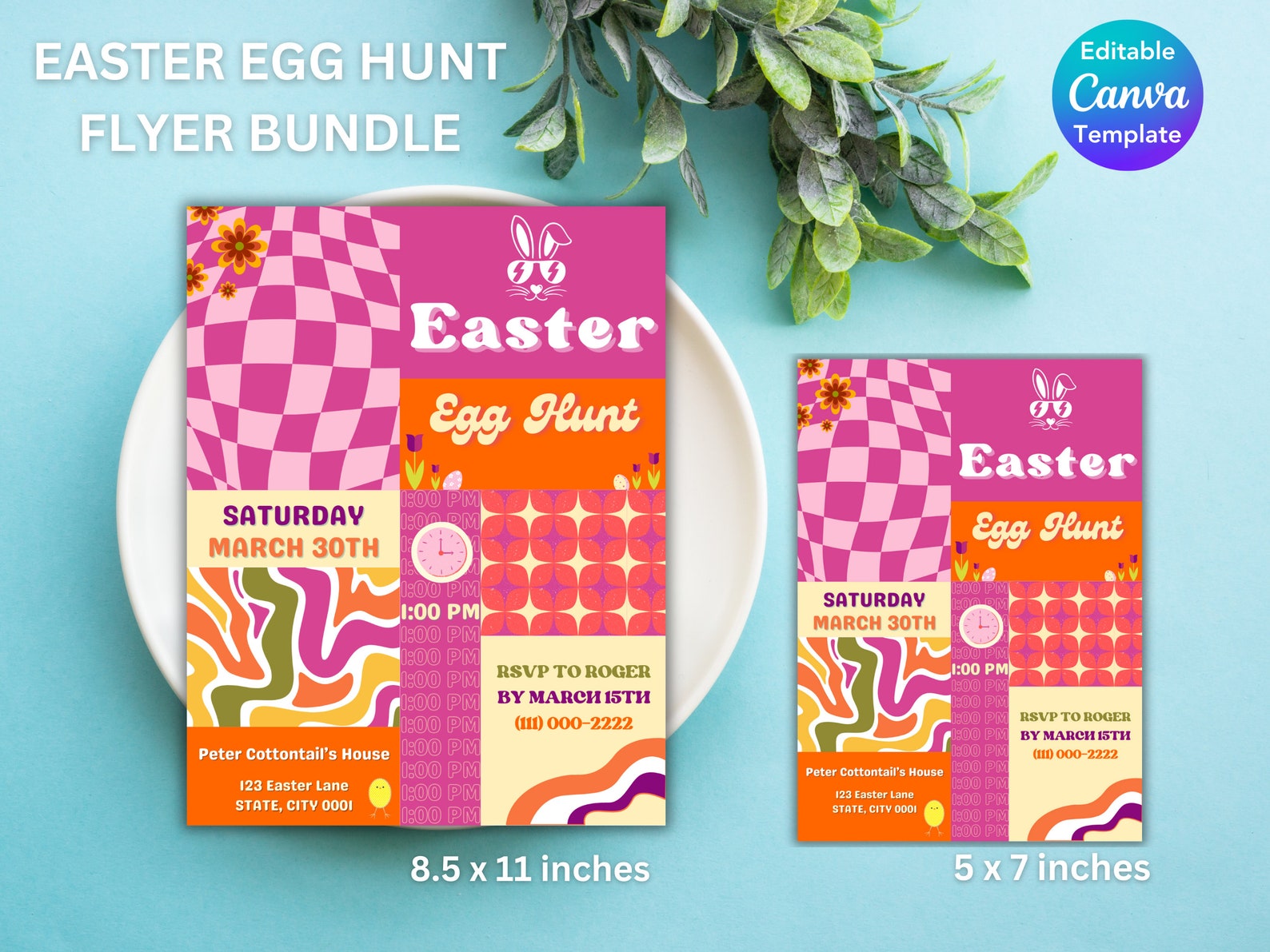 Editable Easter Invitation, Easter Egg Hunt Invitation, Easter Flyer ...