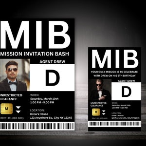 MIB Id Template, Printable Id Badge Mib, Personalized Men in Black ...