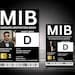 MIB Id Template, Printable Id Badge Mib, Personalized Men in Black International ID Badge ...