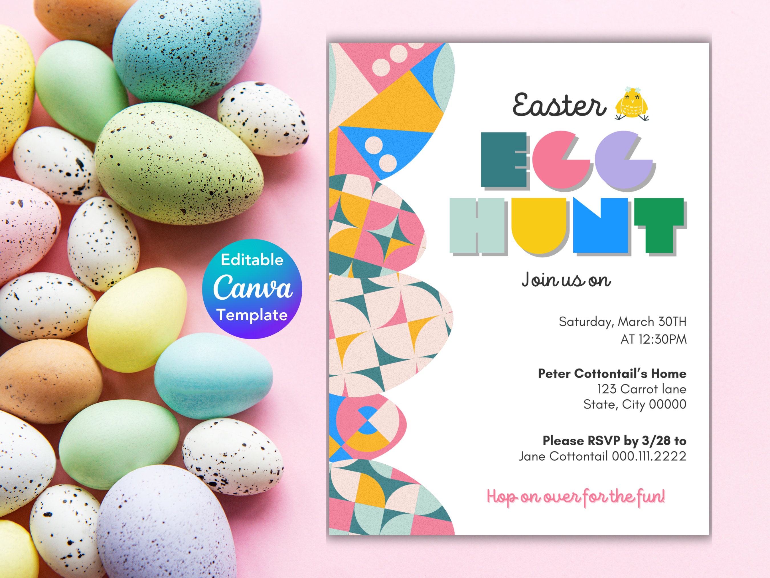 Easter Egg Hunt Invitation, Easter Egg Hunt Bundle, Egg Hunt Flyer ...