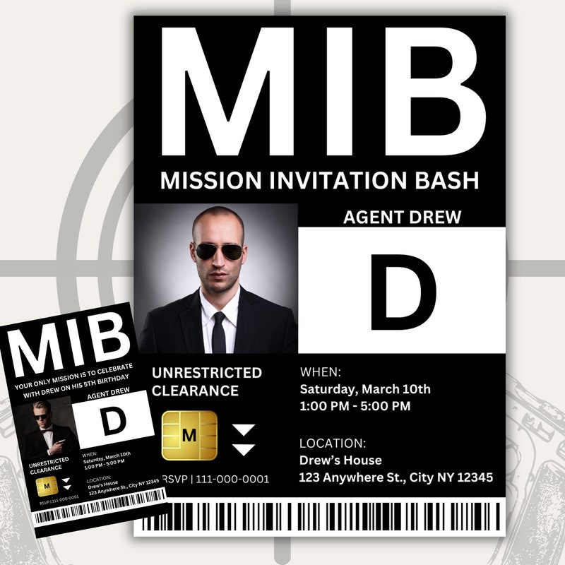 Printable Id Badge Mib - Etsy