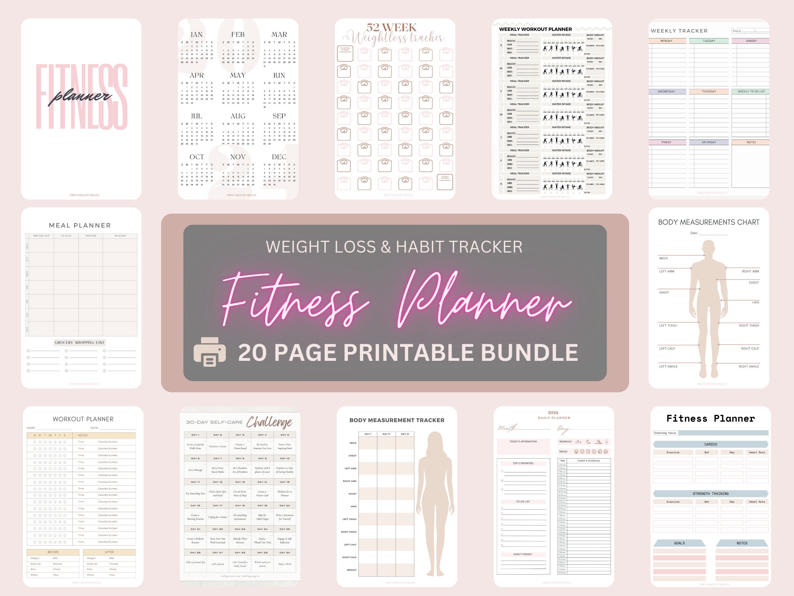 Weight Loss Tracker Fitness Plan Fitness Journal Fitness Tracker Weight ...