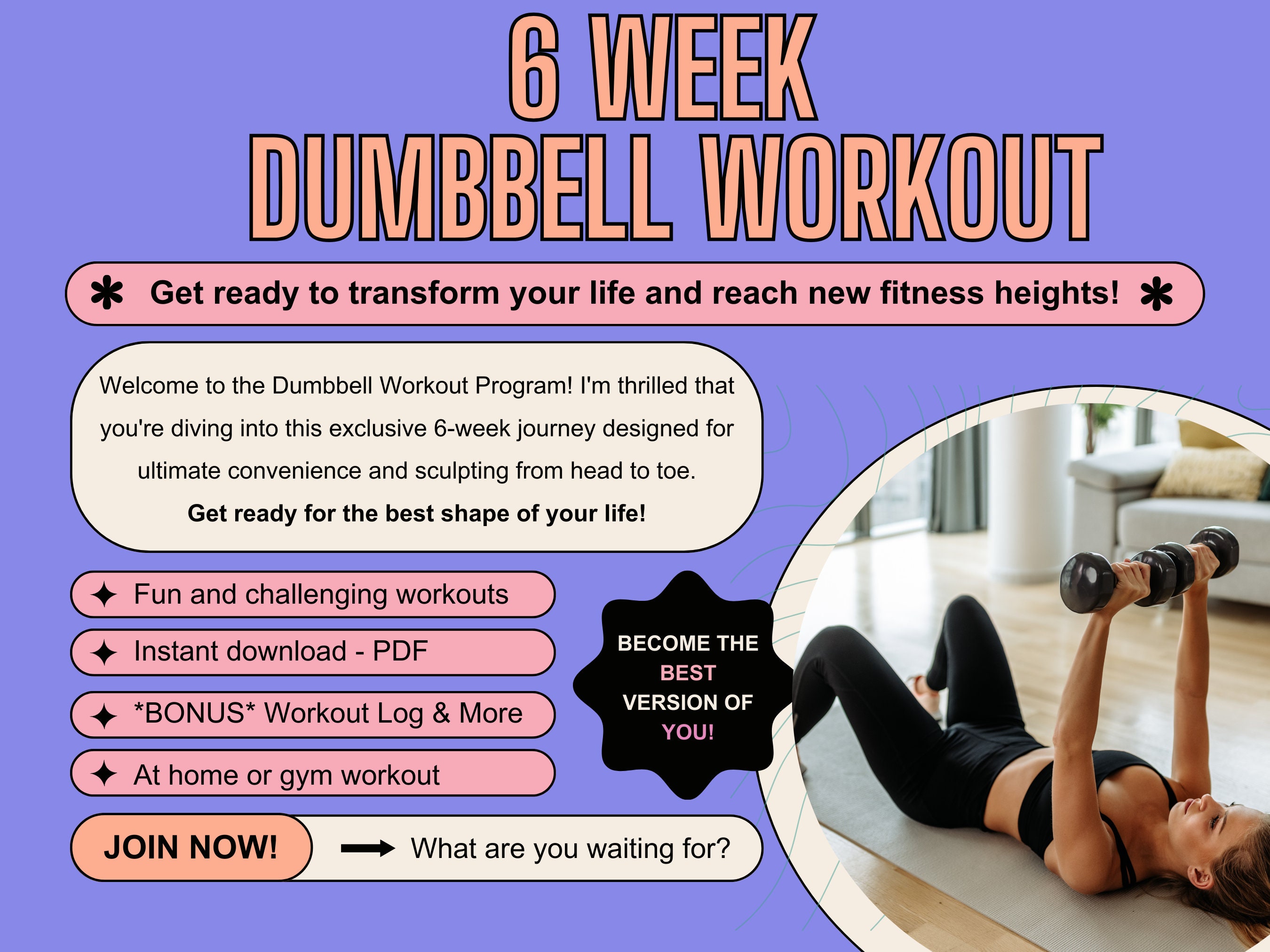 Workout Program | 6 Week Workout Program | Fitness Planner | Weight ...