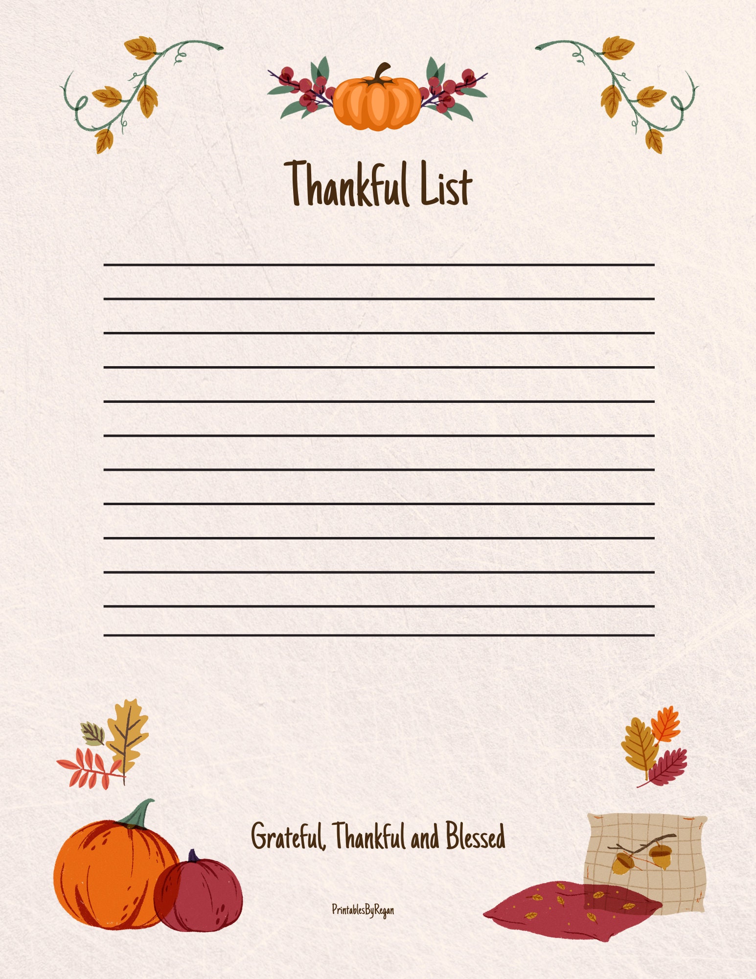 Thanksgiving Planner, Gratitude List, Thanksgiving Bundle, Holiday Meal ...
