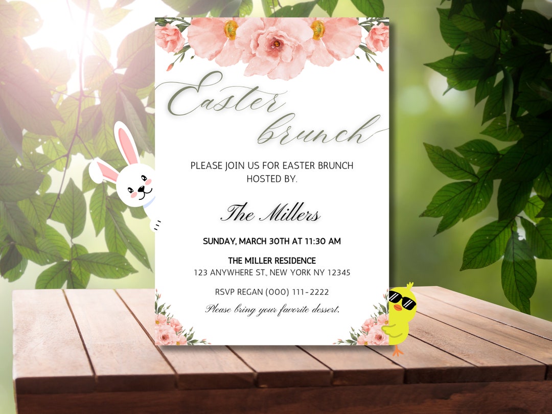 Editable Easter Brunch Invitation | Easter Brunch Flyer | Easter ...