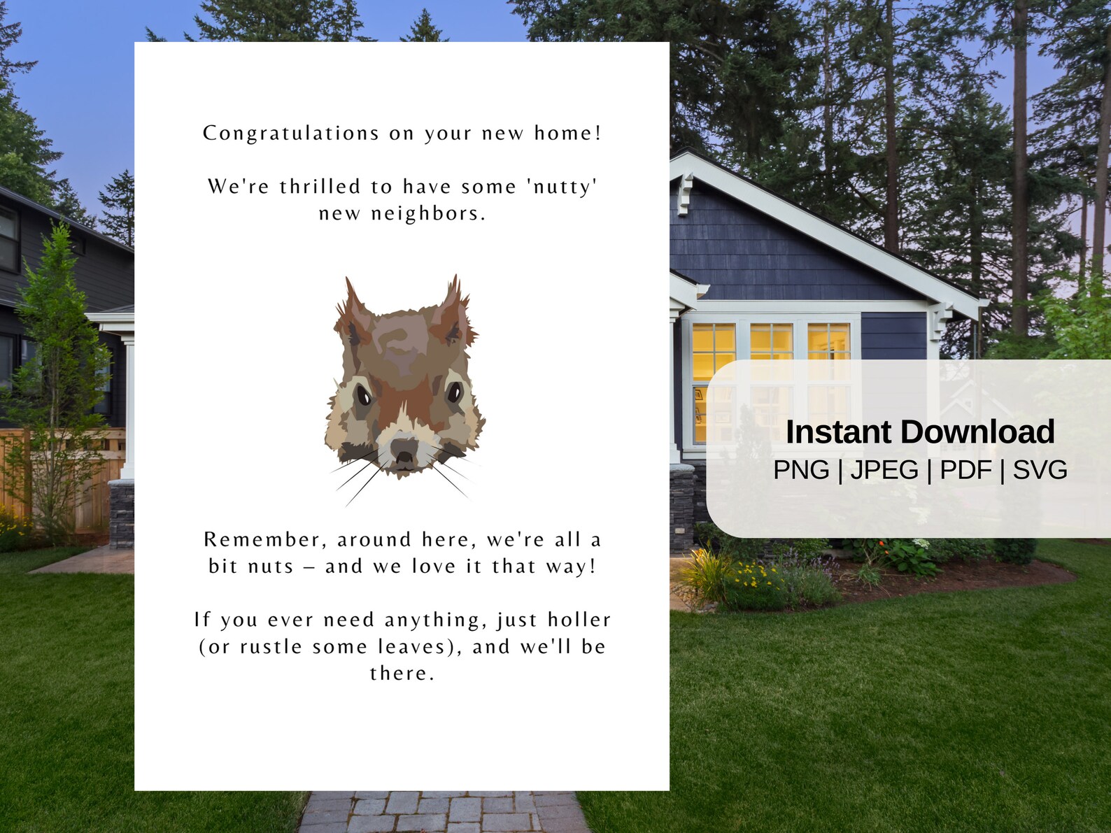 Printable New Neighbor Card | Welcome Neighbors Greeting Card | Moving ...